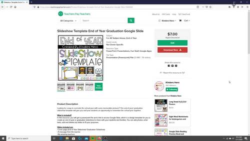 End of Year Memory and Graduation Slideshow Template for Google Slides