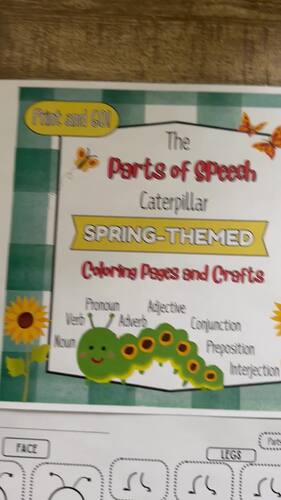ELA-Parts-of-SPEECH-Caterpillar-Grammar Coloring Pages and Craft-NO ...
