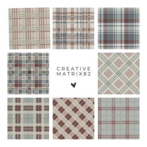Boho Plaid Digital Paper | Earthy Seamless Patterns | Pastel Green and ...