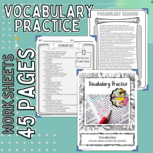 Vocabulary Workbook for 5th grade: Lesson plans, worksheets, readings, quiz