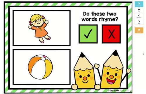 Back to School Rhyme Time - Boom Cards - Distance Learning by Bethany ...
