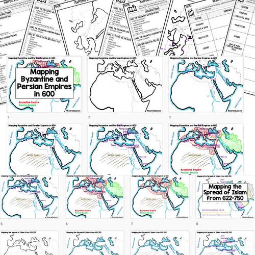 Spread of Islam Map Activity, Mapping The Spread of Islam PRINT & DIGITAL