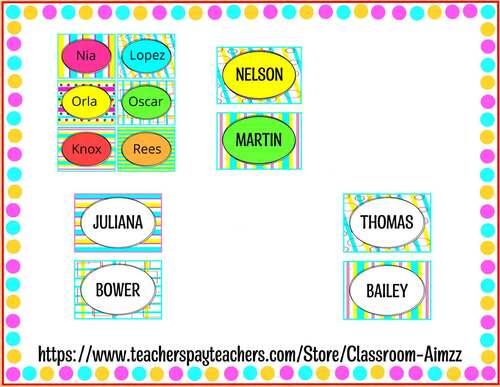 Printable Nametags, Editable Name Tags, Student Name Plates, Classroom ...