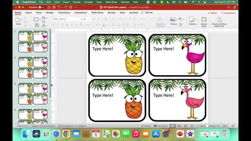Editable Book Bin Reading Labels - PowerPoint Slides: Tropical | TPT