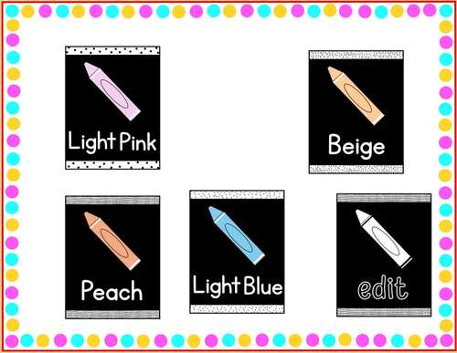 Printable Black and White theme Color Posters, Editable Color Posters ...