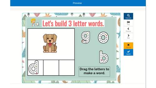 Fun with Words: Build 3-letter words. (Digital Activity: Boom Cards)