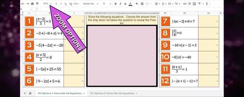 PIXEL ART: Solve Absolute Value Equations DISTANCE LEARNING | TPT