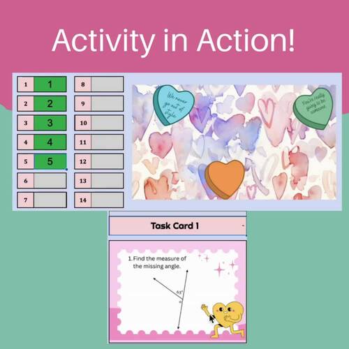 Valentine's Day - Parallel Lines and Angles Practice - Digital Reveal!