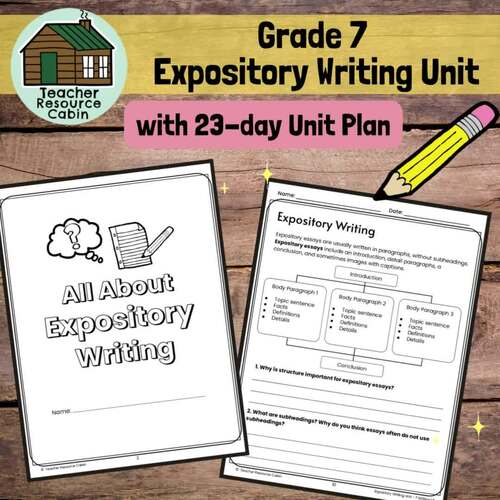 Grade 7 Expository Essay Writing Unit (Printable + Google Slides™)