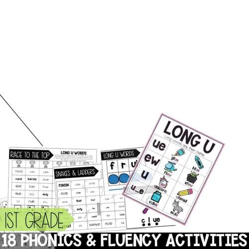 Long U Vowel Teams Worksheets, Activities & Games 1st Grade Phonics or ...