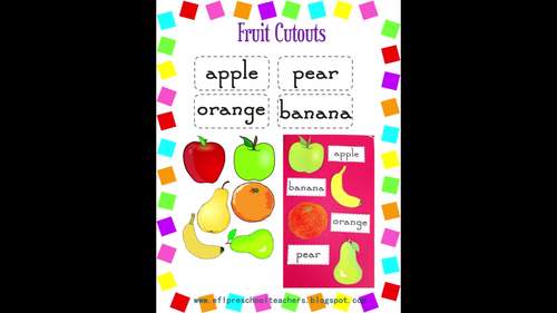Fruit Theme for Kindergarten ELL by HOLISTIC English Resources by ROSA ...