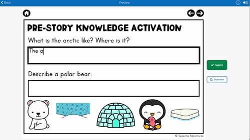 Polar Bear Island Book Companion Boom Cards by Speechie Adventures