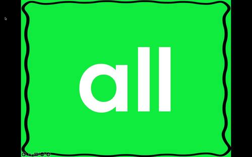 Primer Sight Word Slideshow 52 Words with 2 Seconds Between Slides