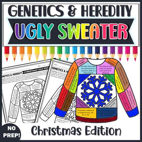 Genetics & Heredity Christmas Ugly Sweater Activity | Science Biology ...