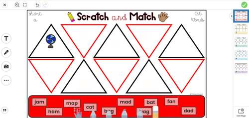 Seesaw CVC Scratch and Match by Created by Chelsea | TPT