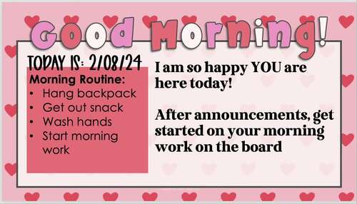 Valentines Festive February Themed Slides / Daily Morning Slides