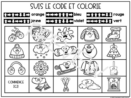 French Coding Worksheets Bundle | Les activités de codage | TPT