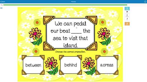 Spring Prepositions Grammar Boom Cards™ by The British Kitty | TPT