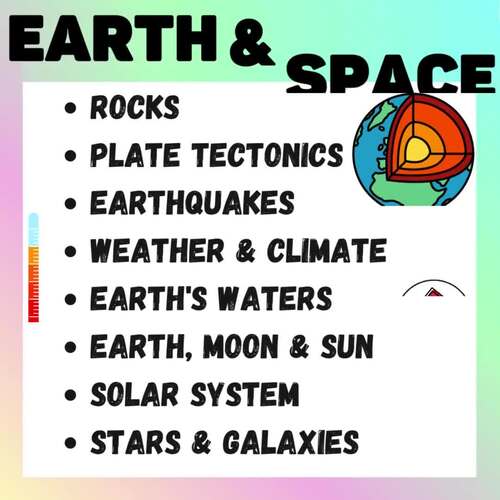 Earth Science & Space Interactive Notebook Notes Slides Lesson Bundle