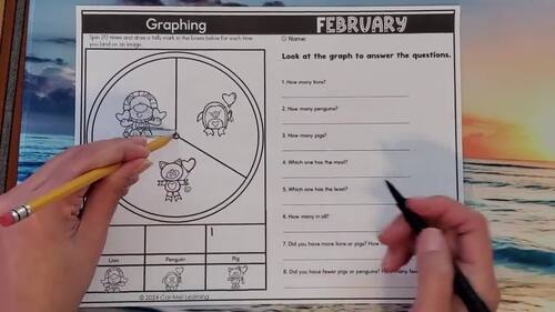 Graphing Spinner Games - February - Valentine's Day Theme by Car-Mel ...
