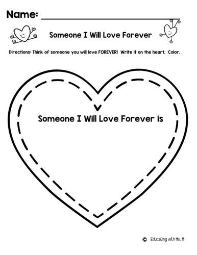 Valentine's Day Something I Will Love Forever Writing by Educating with ...
