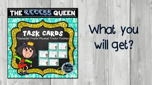 The Recess Queen Character Trait Task Cards | First Day of School ...