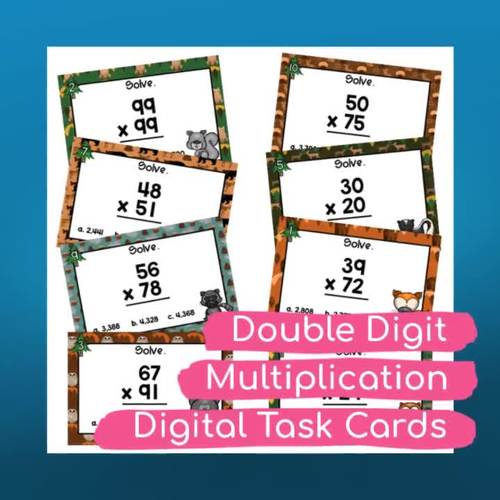 Double Digit Multiplication Task Cards | Digital Google Forms Distance ...