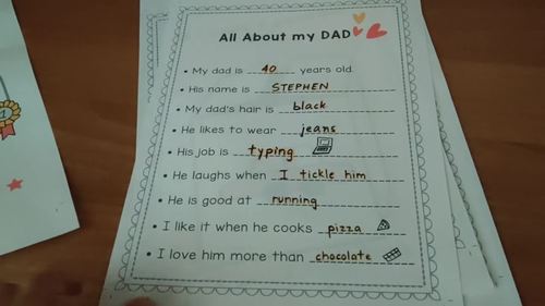 All about my Dad, Father's Day questionnaire and mini book preschool ...