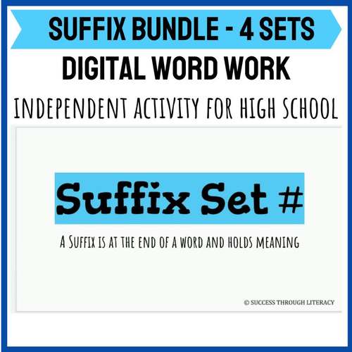 Digital Suffix Word Work for High School & Middle School BUNDLE | TPT
