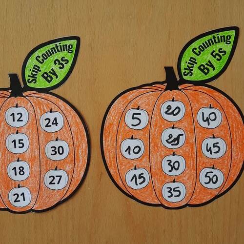 Pumpkin Math Craft, Pumpkin Skip Counting by 2s, 3s, 5s, 10s, 100s ...