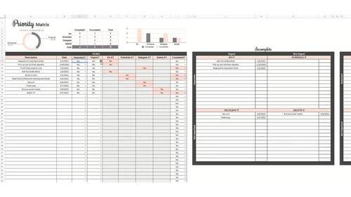 Priority Matrix Google Sheets Spreadsheet with Due Dates by Mom Money Map