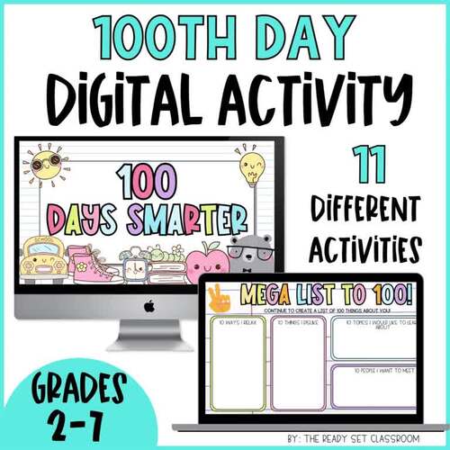 100th Day Digital Activities for Upper Grades Fun Activity for 100 Days