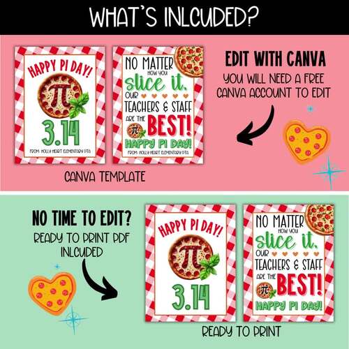 Pi Day 3.14 Pizza Teacher Appreciation Math Sign Posters, Faculty Staff ...