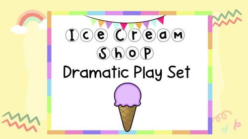 Ice Cream Shop Dramatic Play Set for Pretend Play and Writing in ...