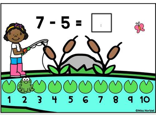 Subtraction to 10 in Spanish Boom cards, RESTAS A 10 by Miss Norbiel