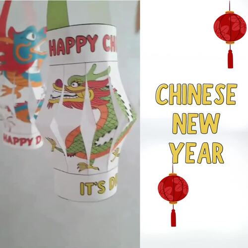Chinese New Year Lantern, Year of the dragon 2024 craft, Dragon Lantern ...