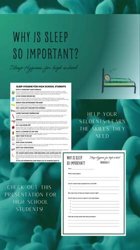 Sleep Hygiene Tips for Teenagers presentation and handout for high school