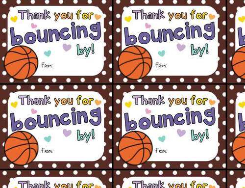 Basketball (Fidget Toy/Stress Ball) Open House Gift Tag- Thank you for ...
