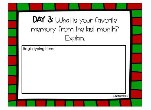 December Virtual Writing Journal | Interactive Google Slides | Digital ...