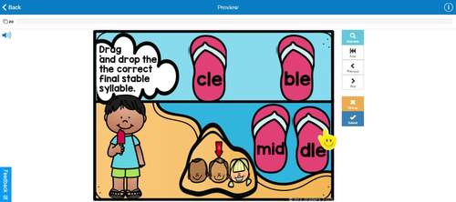 20 CARD FINAL STABLE SYLLABLE -DLE and -FLE DRAG AND DROP BOOM cards™
