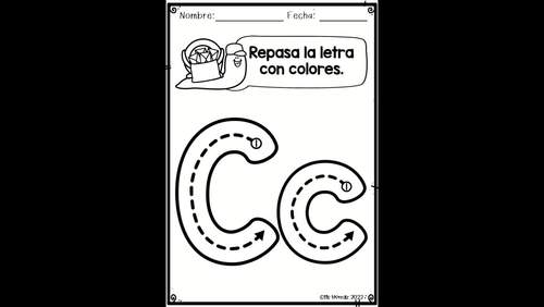 Hojas de trabajo LETRA C | Letter C Worksheets in Spanish by Ms Herraiz