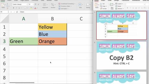Simon Says Excel Shortcuts Game by Creative Tech Ed | TPT