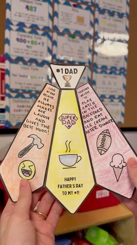 Tied with Love - Father’s Day Foldable Craft by Ms. Glogower's Classroom