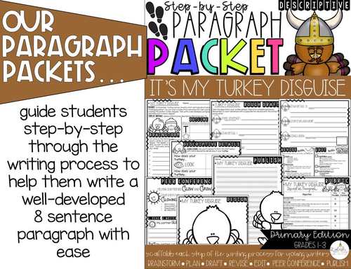 It's My Turkey Disguise | Step by Step Paragraph Packet | Descriptive ...