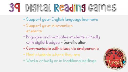 FLASH DEAL! 39 Digital Reading Games BUNDLE and BONUSES by The Way I Teach