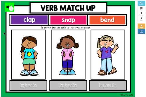 Using Action Verbs – Boom Cards by Carrie Lutz - Classroom Callouts