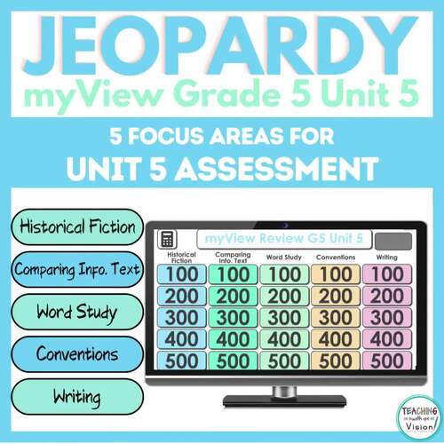 myView Grade 5 Unit 5 Jeopardy Game Assessment Prep Google Slides ...