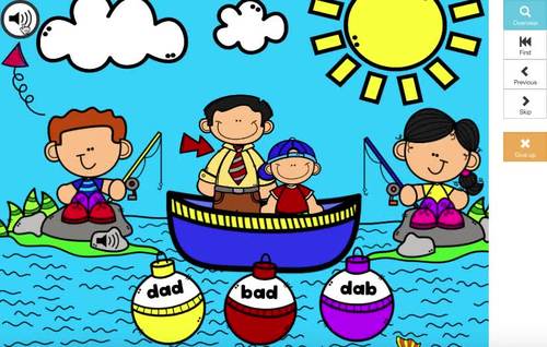 Match Pictures to Words | CVC Mixed Short Vowels | Summer Fishing (BOOM ...