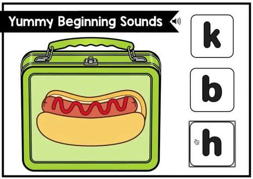 Yummy Beginning Sounds Kindergarten Boom Cards | TPT