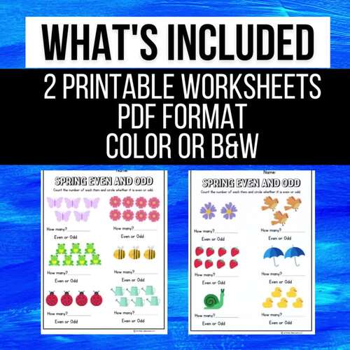 Even And Odd Number Spring Activity | No Prep Printable Worksheets